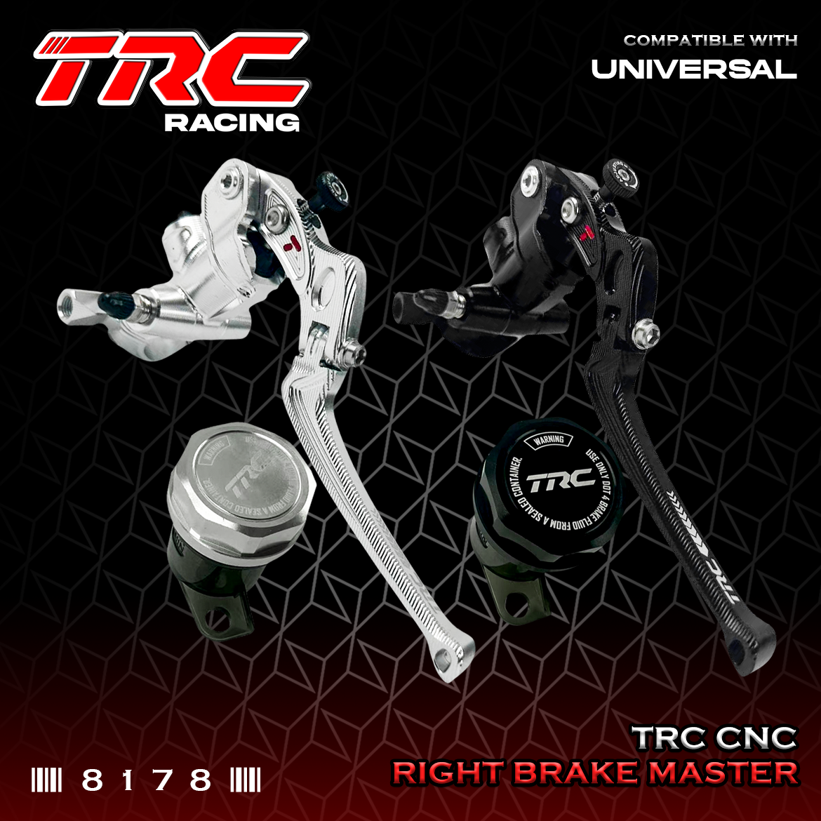 TRC Racing RIGHT SIDE UNIVERSAL CNC BRAKE MASTER WITH TANK 8178 ...