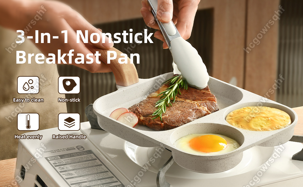 Pancake pan non stick Omelette Pan Egg Burger&Steak Pancake Maker For Induction&Gas Breakfast 3 ...