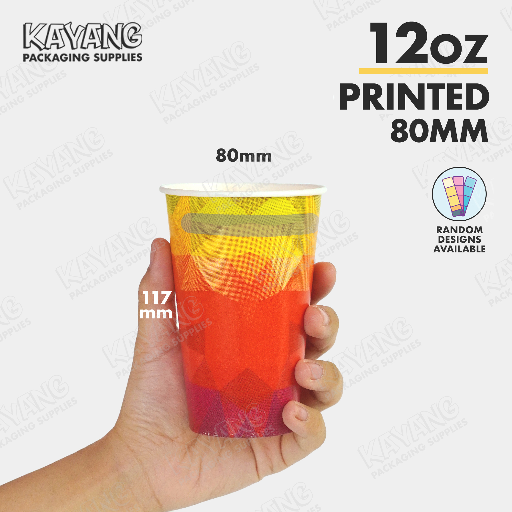 [50pcs] 12oz Paper Cup w/ Lids SET! 80mm - Party Cups | Shopee Philippines