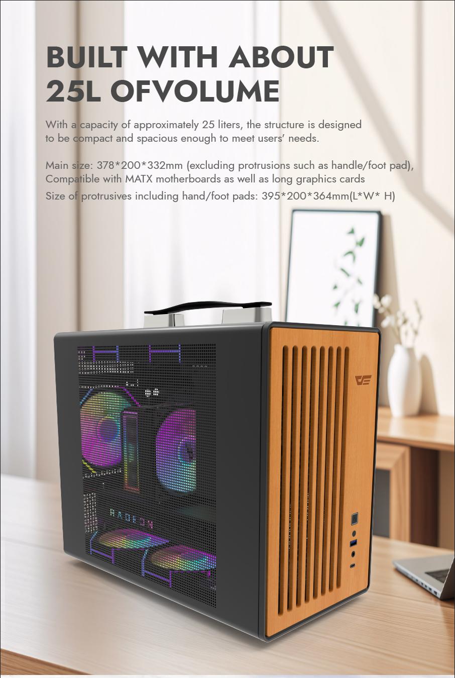 DarkFlash WD200 Wood Edition Veneer Panel M-ATX PC Case | Shopee ...