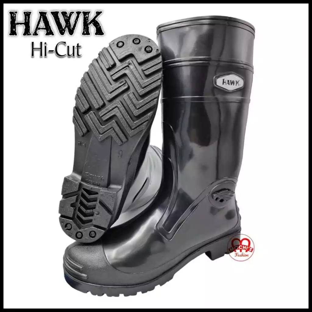 【ZAMO】Hawk Mens black rain boots White waterproof shoes rubber boots ...