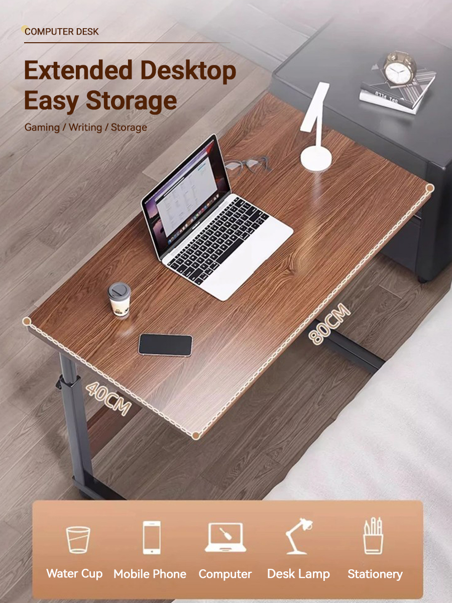 Boxi Adjustable Table Desk Cart Bed Side Table Portable Laptop Table ...