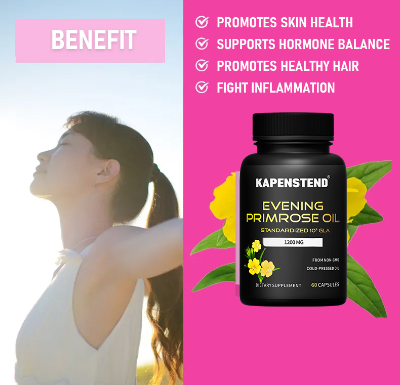 Evening Primrose Oil Capsules, Supports Hormone Balance for Women, PMS ...