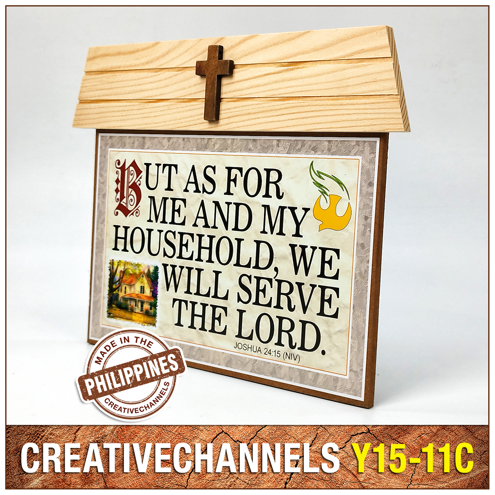 JOSHUA 24:15, Y15-11C, CreativeChannels Wooden Wall Decor, Bible Verse ...