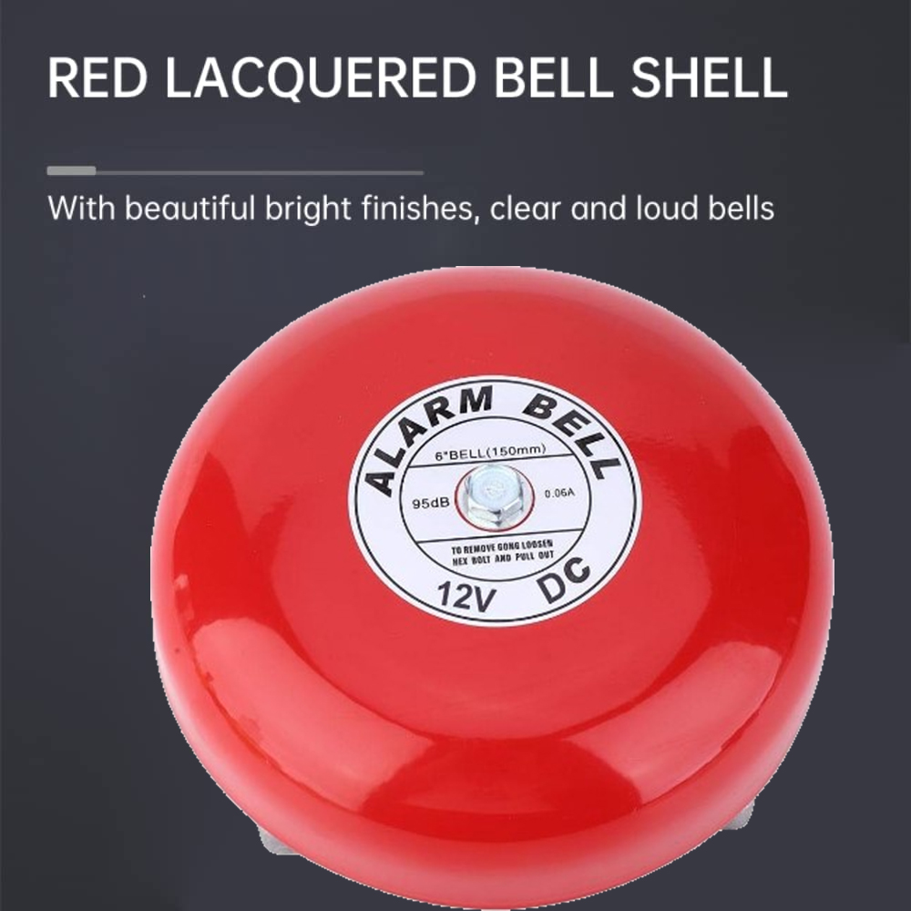 Fire Alarm Bell 6'' inch Weather Water Proof Round Shape Electric Bell ...