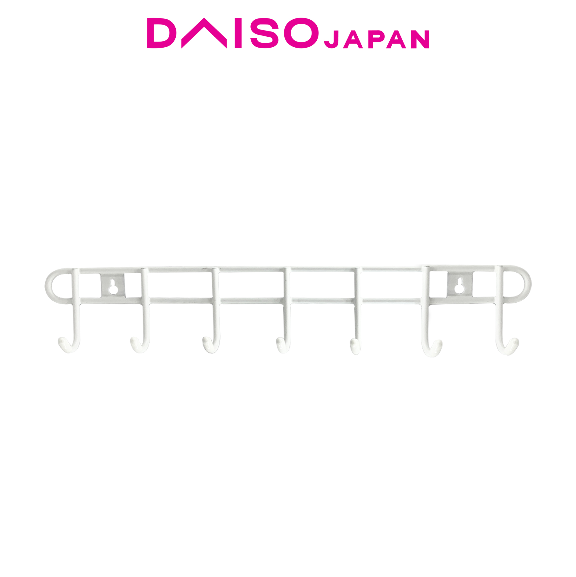 Daiso White Wall Mounted Hook with 7 hooks (1kg) | Shopee Philippines