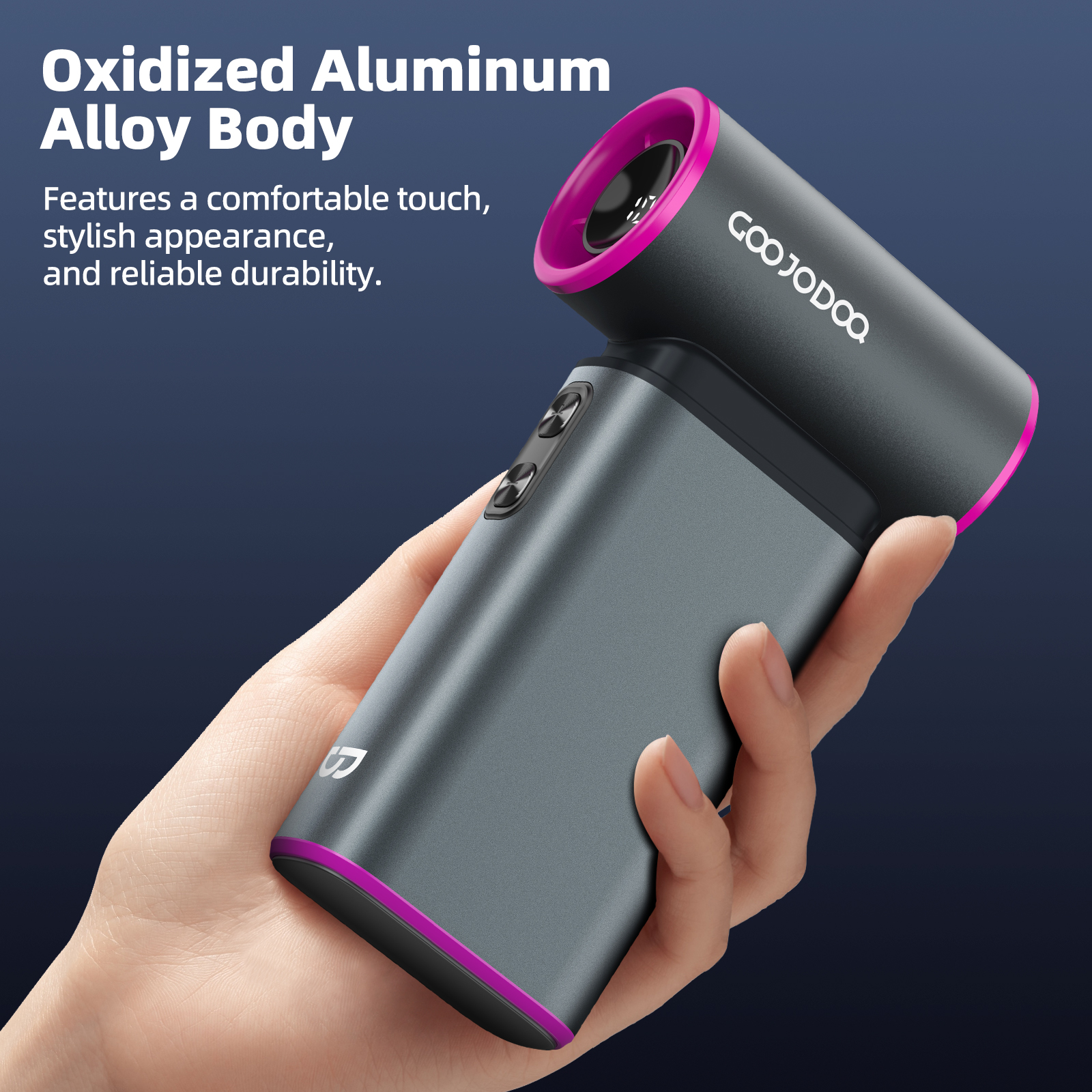 GOOJODOQ Mini Fan 6000 mAh Rechargeable Handheld Portable Turbo ...