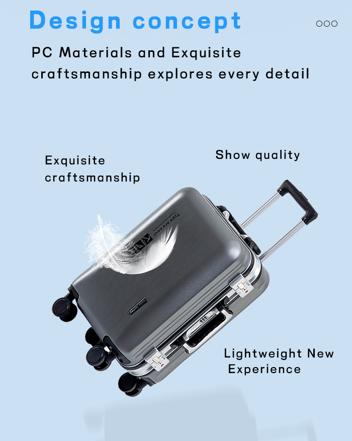 PassionGrip Aluminum ABS+PC material 20/24inch high-capacity travel ...