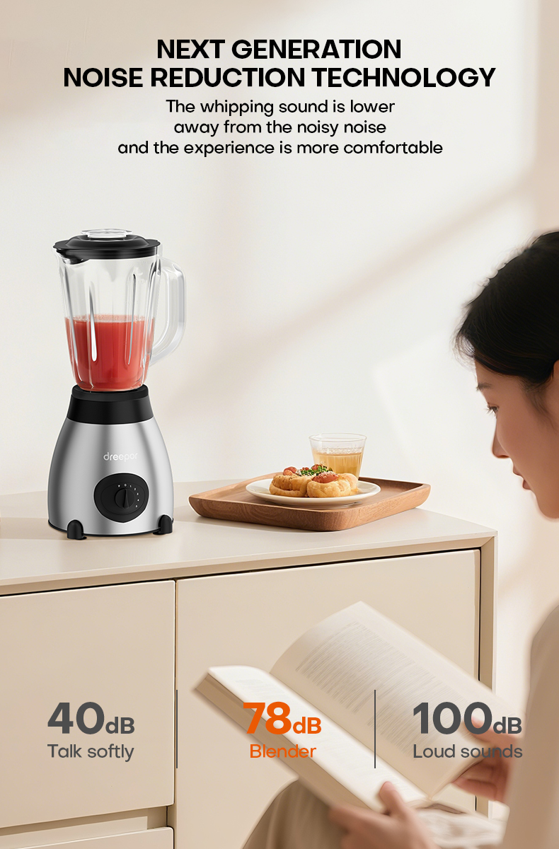 Dreepor 2 in 1 Blender High Power Food Processor Multifunctional Juicer ...