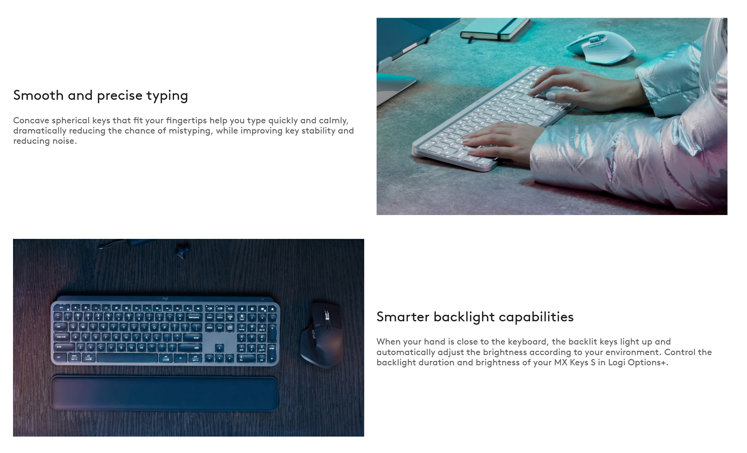Logitech MX Keys S Wireless Keyboard - Bluetooth & Logi Bolt Multi ...