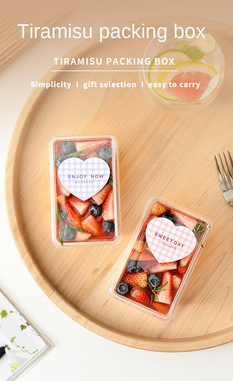 1pcs Transparent Tiramisu Box with Lid, Mousse Cake Box, Disposable ...