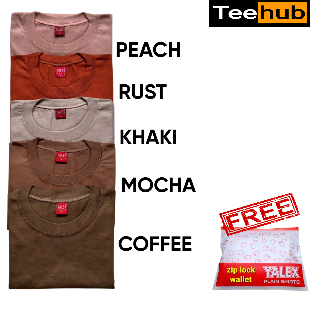YALEX Round Neck Plain T-shirt UNISEX 200 GSM - EARTH COLORS - PEACH ...
