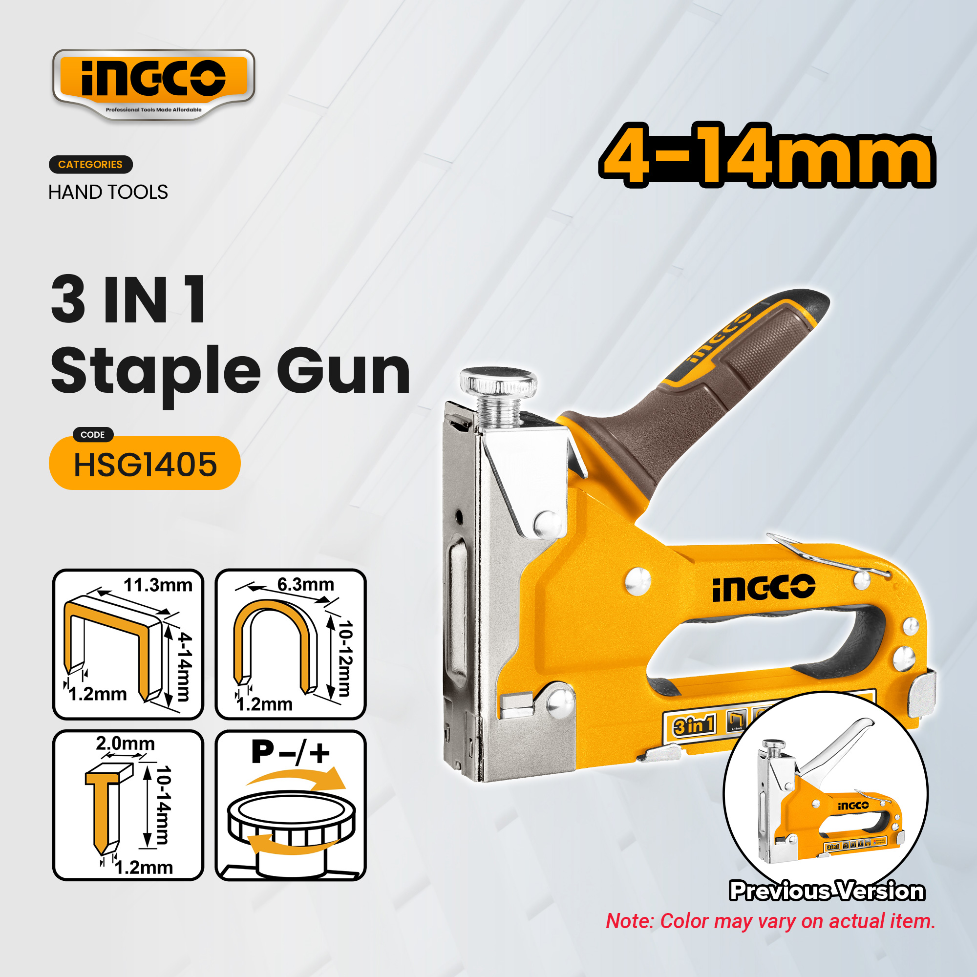 Ingco 3 in 1 Staple Gun Tacker for Furniture HSG1405 IHT | Shopee ...