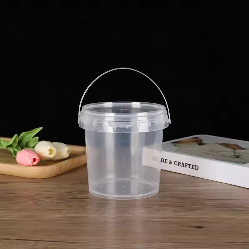 500-2000ml Multipurpose Clear Plastic Bucket With Seal Canister ...