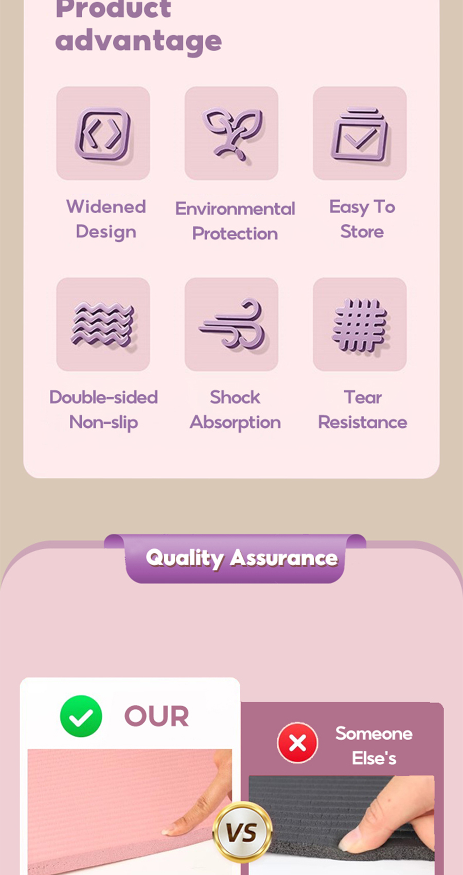 【FREE ROPE】10-12-15-20MM Yoga Mat Non-Slip Exercise Mat Yoga Matt For ...