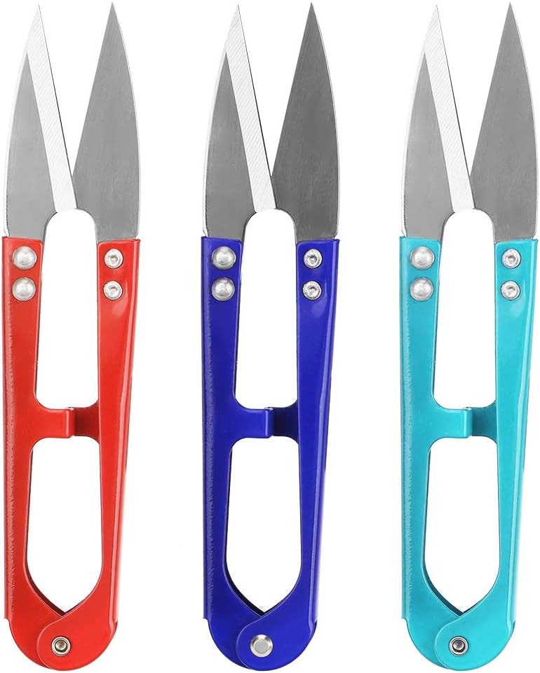 Multicolor Trimming Sewing Scissors U Shape Clippers Yarn Stainless ...