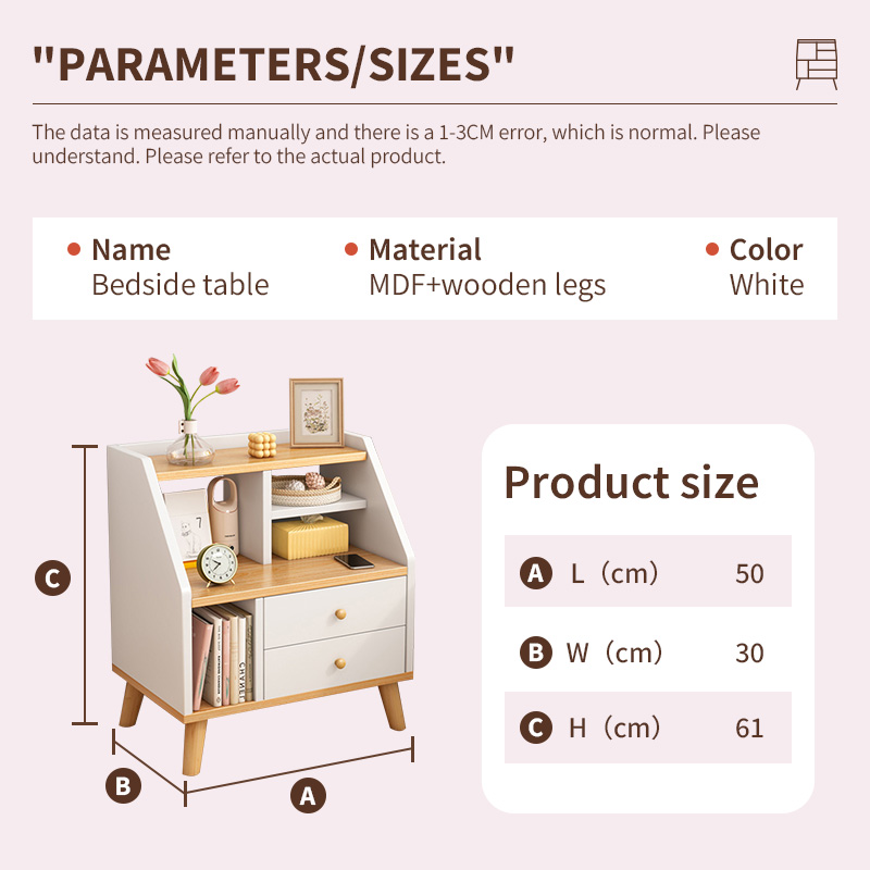 COD Nightstand Modern Bedside Cabinet Minimalist Bedside Table Stylish ...