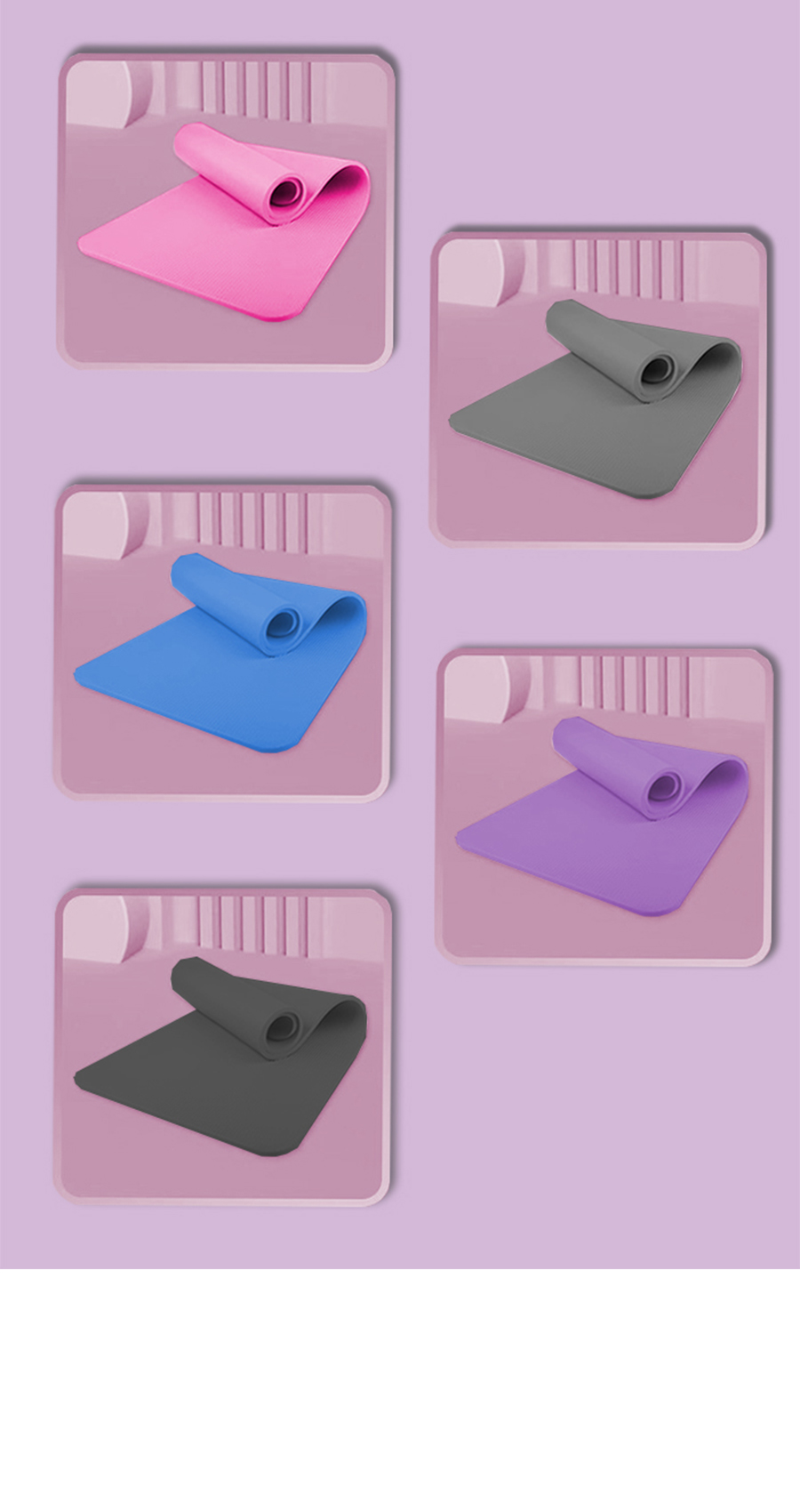 12MM/15MM Yoga Mat For Workout Non Slip Exercise Mat Thick Exercise Mat ...