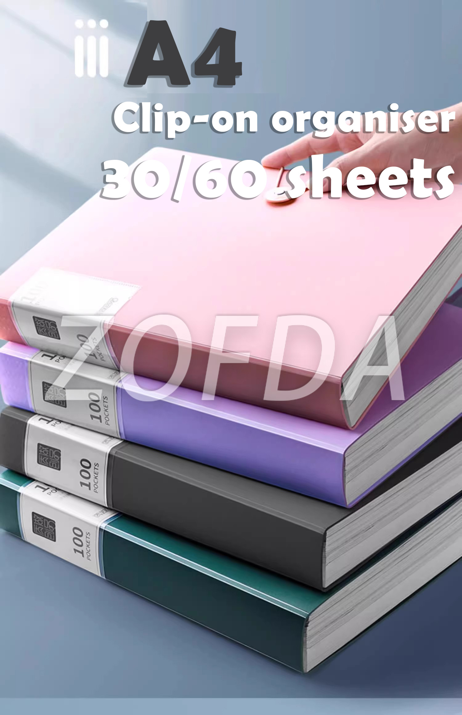 30/60 sheets File Folder Durable A4 Clear Book Organizer Water ...