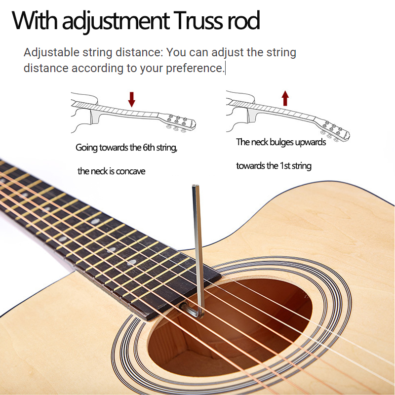 KAWES 41 Inch Acoustic Guitar For Beginners With Complete Accessories ...