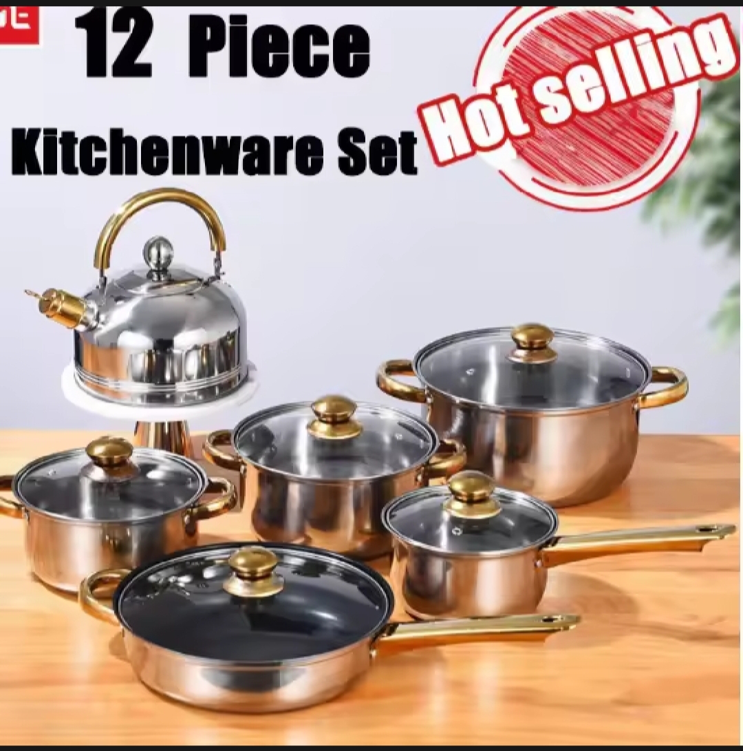 Non Stick Ceramic Cookware Set, Healthy Pot And Flat Bottomed Pot Set ...