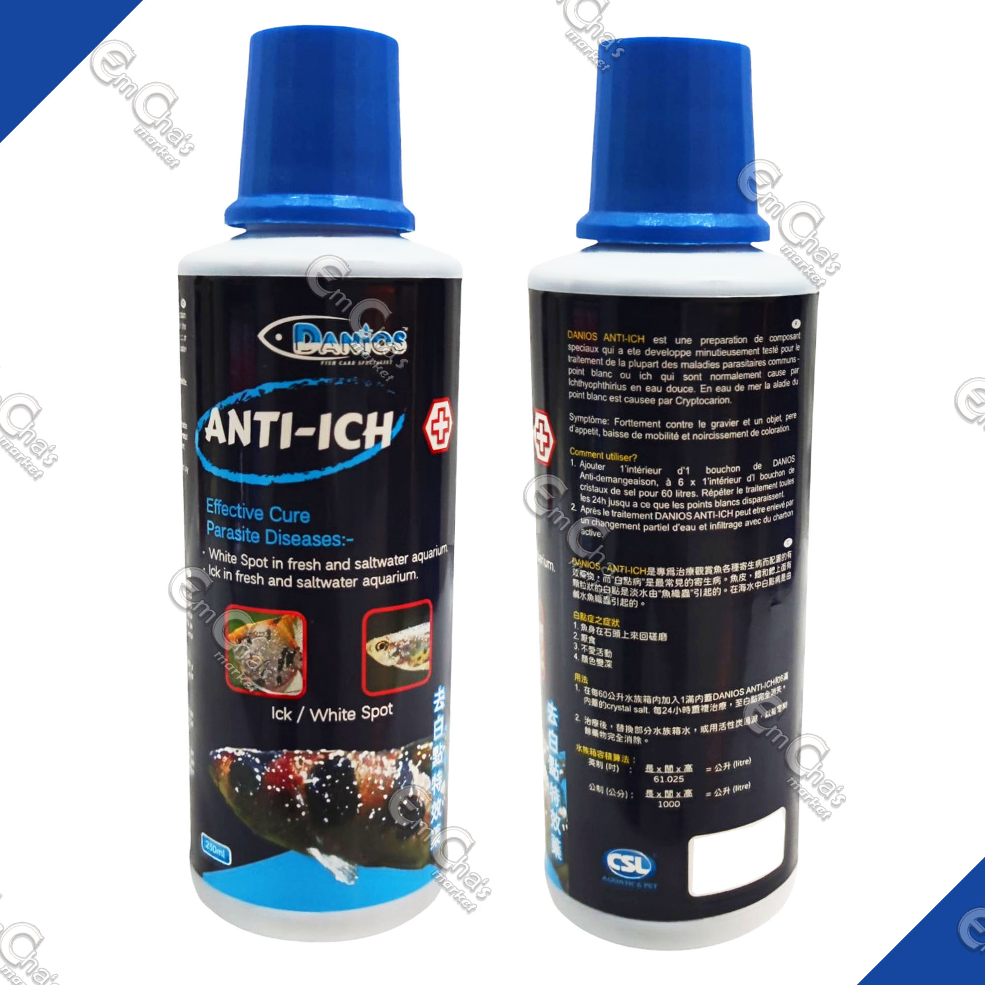 (CHOOSE SIZE) Danios Anti-Ich White Spot Concentrated Fish Ich ...