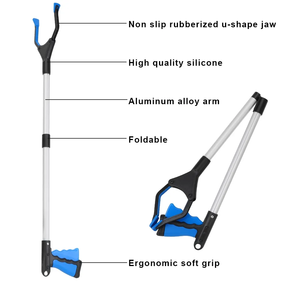 Foldable Collapsible Garbage Grabber Pick Up Tool Litter Reacher Picker ...