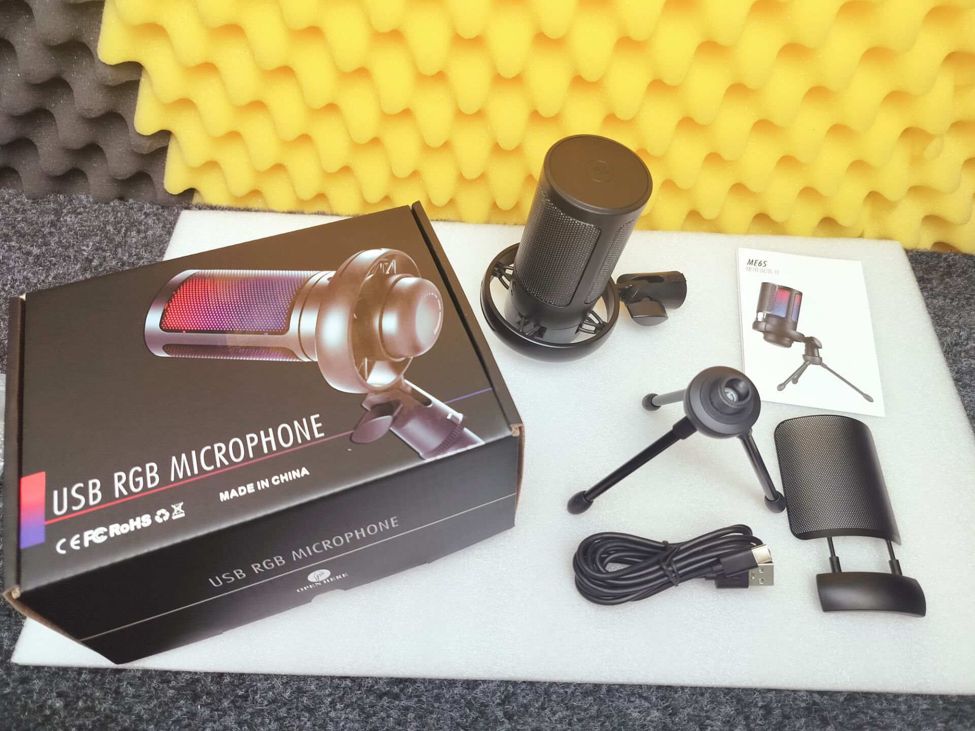 Me6D RGB USB Condenser Mic full set with arm boom USB Gaming mic for PC ...