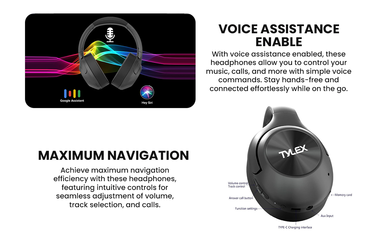 TYLEX XK-910BTR Wireless Stereo Headphones With Built-In Microphone ...