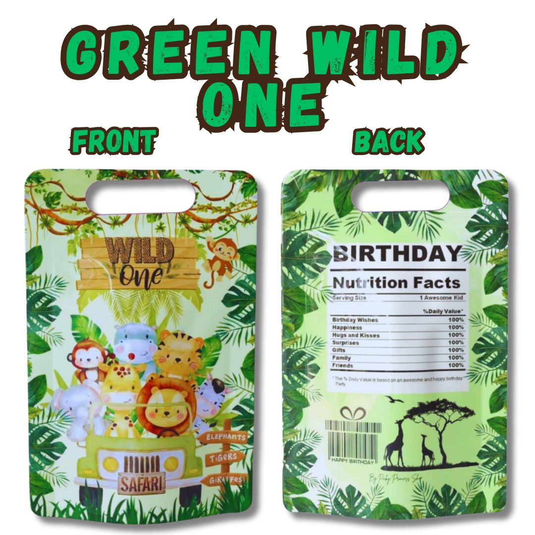 30|50pcs safari theme wild one jungle zookeeper favor bags treats ...