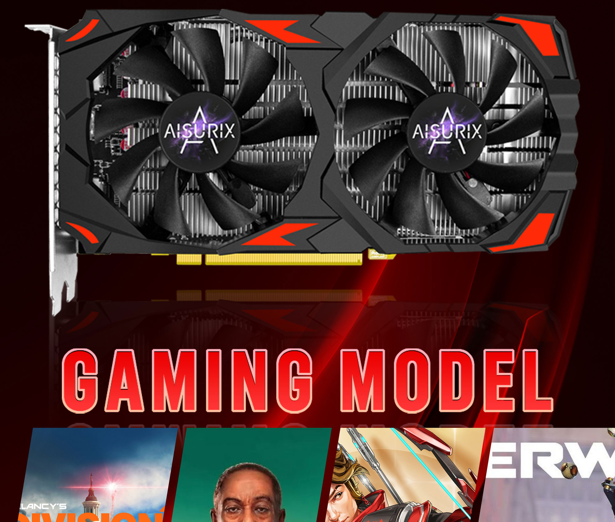 AISURIX Graphics Card RX 580 8GB GDDR5 256Bit 2084SP Computer GPU Video ...