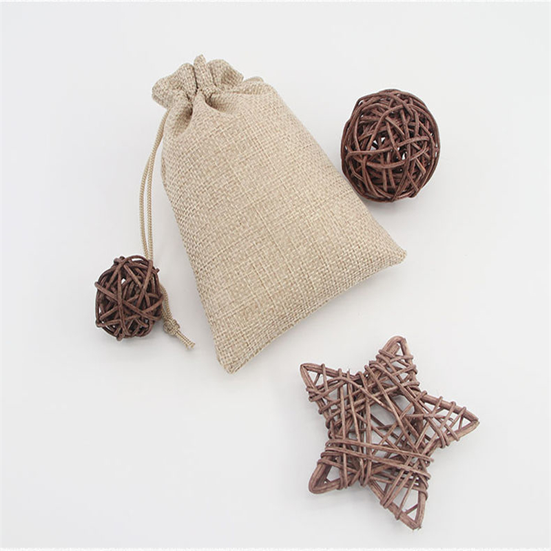 10PCS Drawstring Burlap Pouch Plain Linen Gift Bag Jute Storage ...