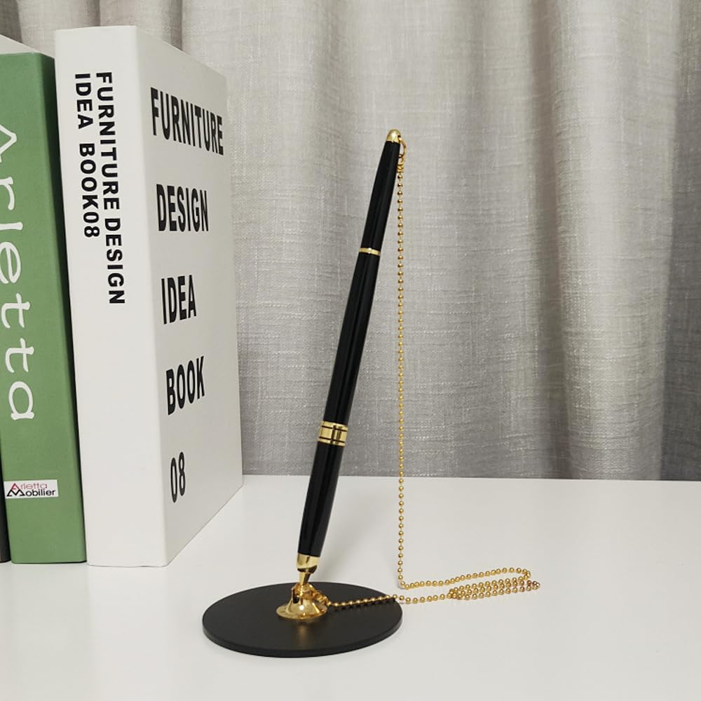 Metal Desk Pens Professional Office Desk Fixed Stand Pen For Guest ...