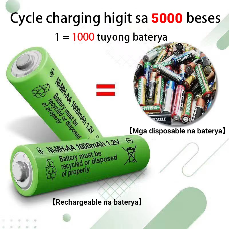 Five years is not bad Original rechargeable battery AA/AAA 1.2V 3800mAh ...