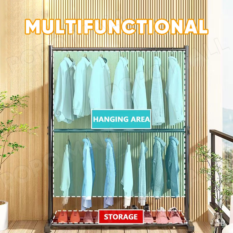 Azuer Sampayan Double Layers Stand Stainless Clothes Drying Hanging ...