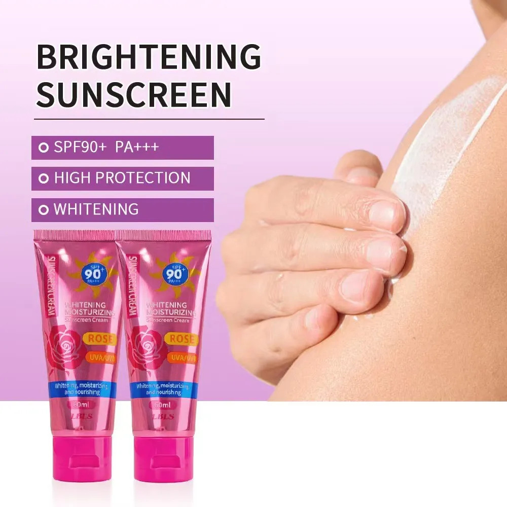 LBLS Dual-Effect Whitening SPF90 PA+++ Sunscreen Cream & Collagen Whitening Body Lotion Set ...