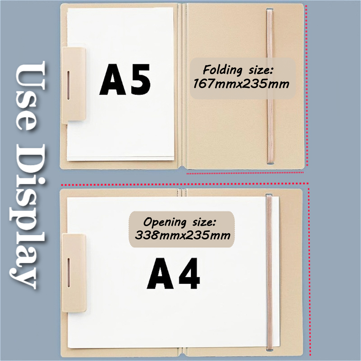 Folding Clipboard portable A5/A4 foldable folder paper organnizer PP Folding clamp Paper Storage ...