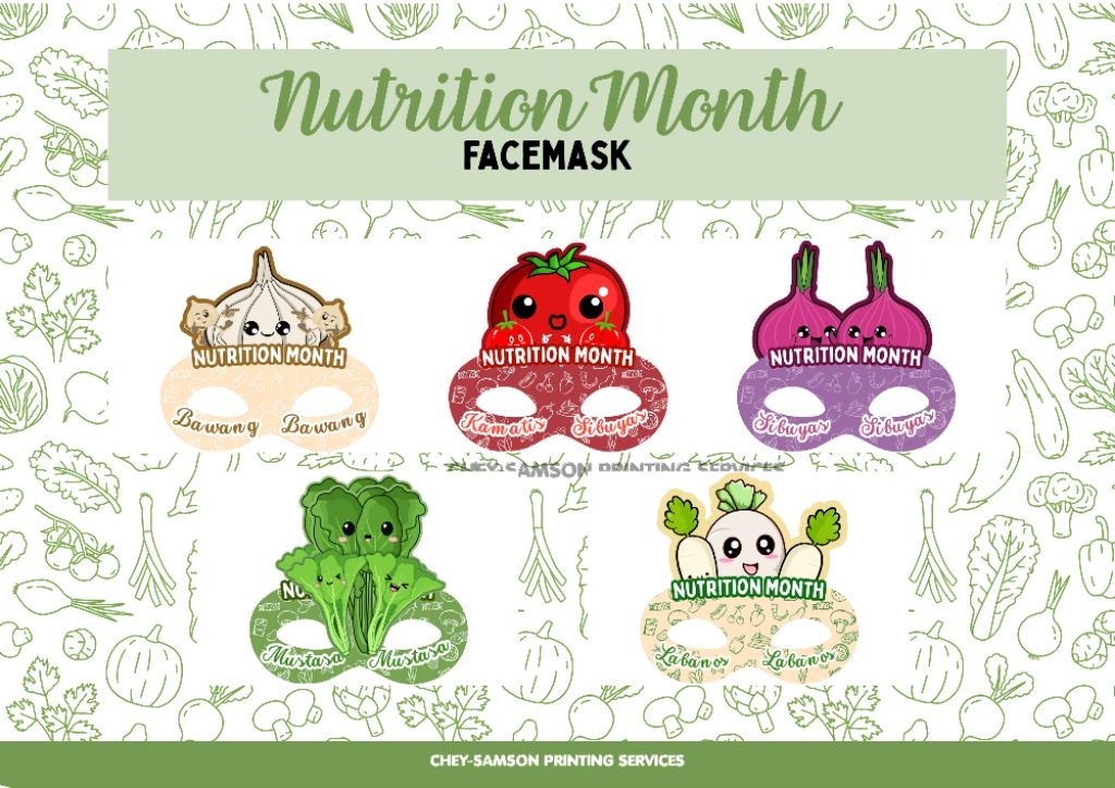Nutrition Month Mask | Laminated or Glossy Phototop Nutrition Month ...