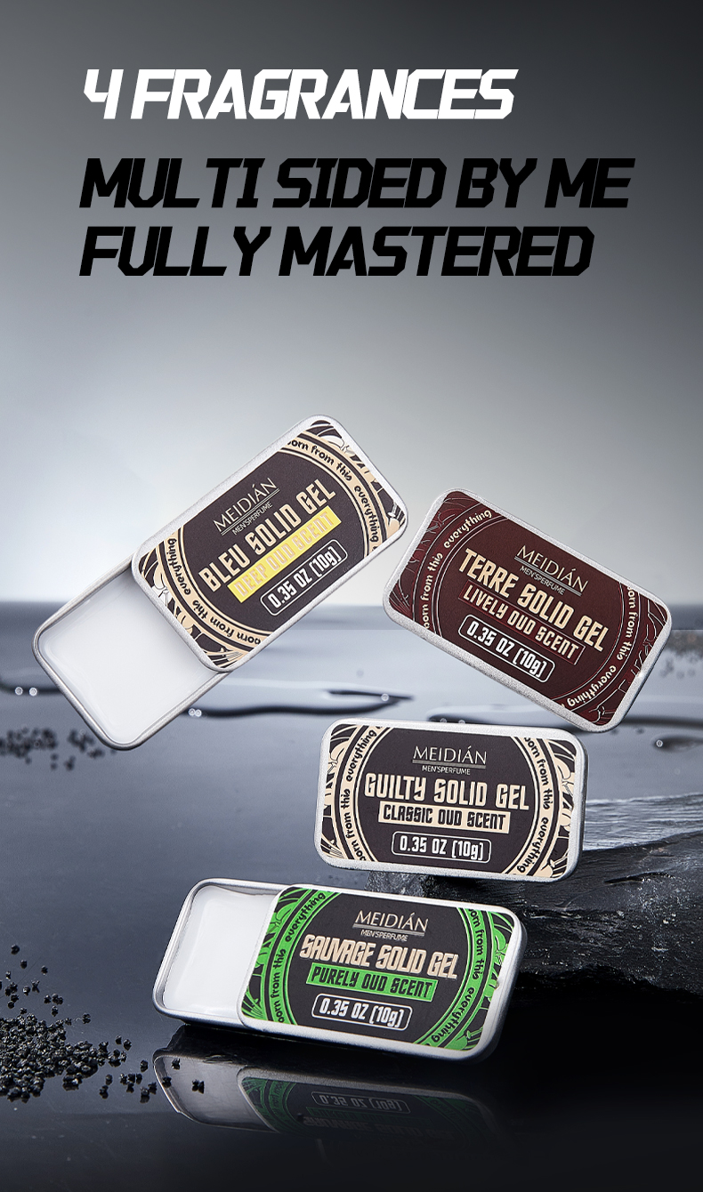 CASA Men's Solid Pocket Fragrance Balm Set of 4pc Long Lasting Perfume Gel Solid Cologne for ...