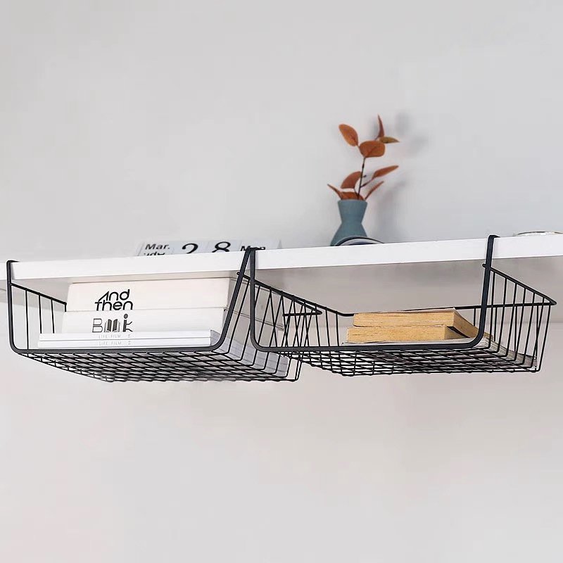 ZH338 Under Shelf Table Storage Basket Rack Desk Wire Cabinet Hanging ...