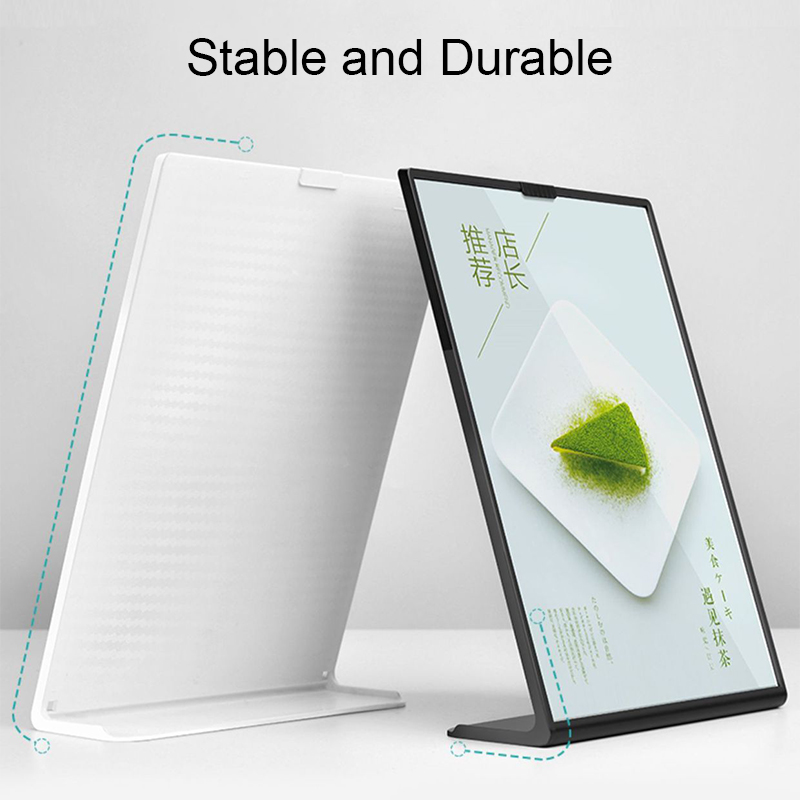 Acrylic L-Shaped Menu Display Stand A4 PS Slanted Sign Holder Vertical ...