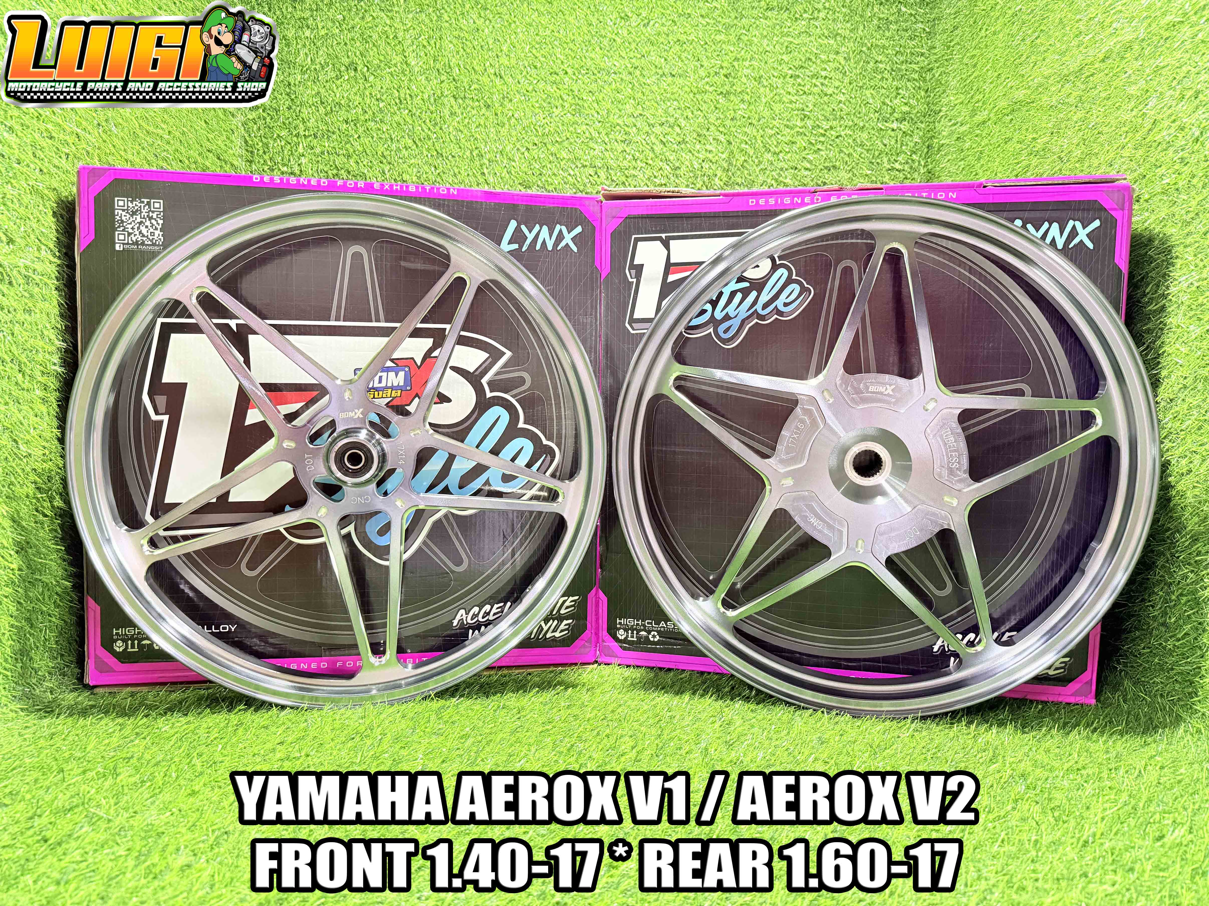 BOM RANGSIT 17's STYLE CNC MAGS LYNX (STAR) 17s 5 SPOKES YAMAHA AEROX ...