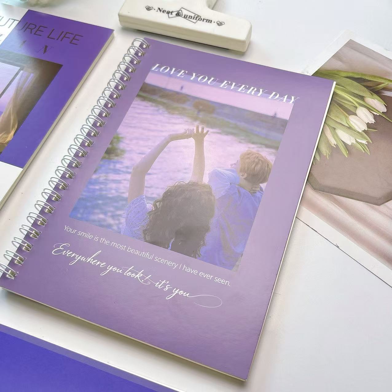 240 Sheets A5 Notebook Journal Coil Portable Notebook Set Water Ripple ...