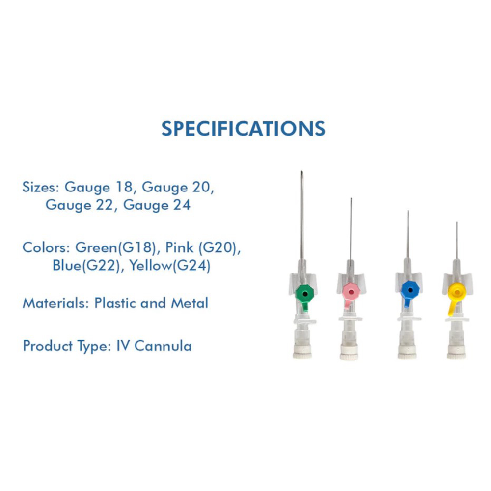 Primaflon IV Cannula with Wings and Injection Valve - 1 Box Medical ...
