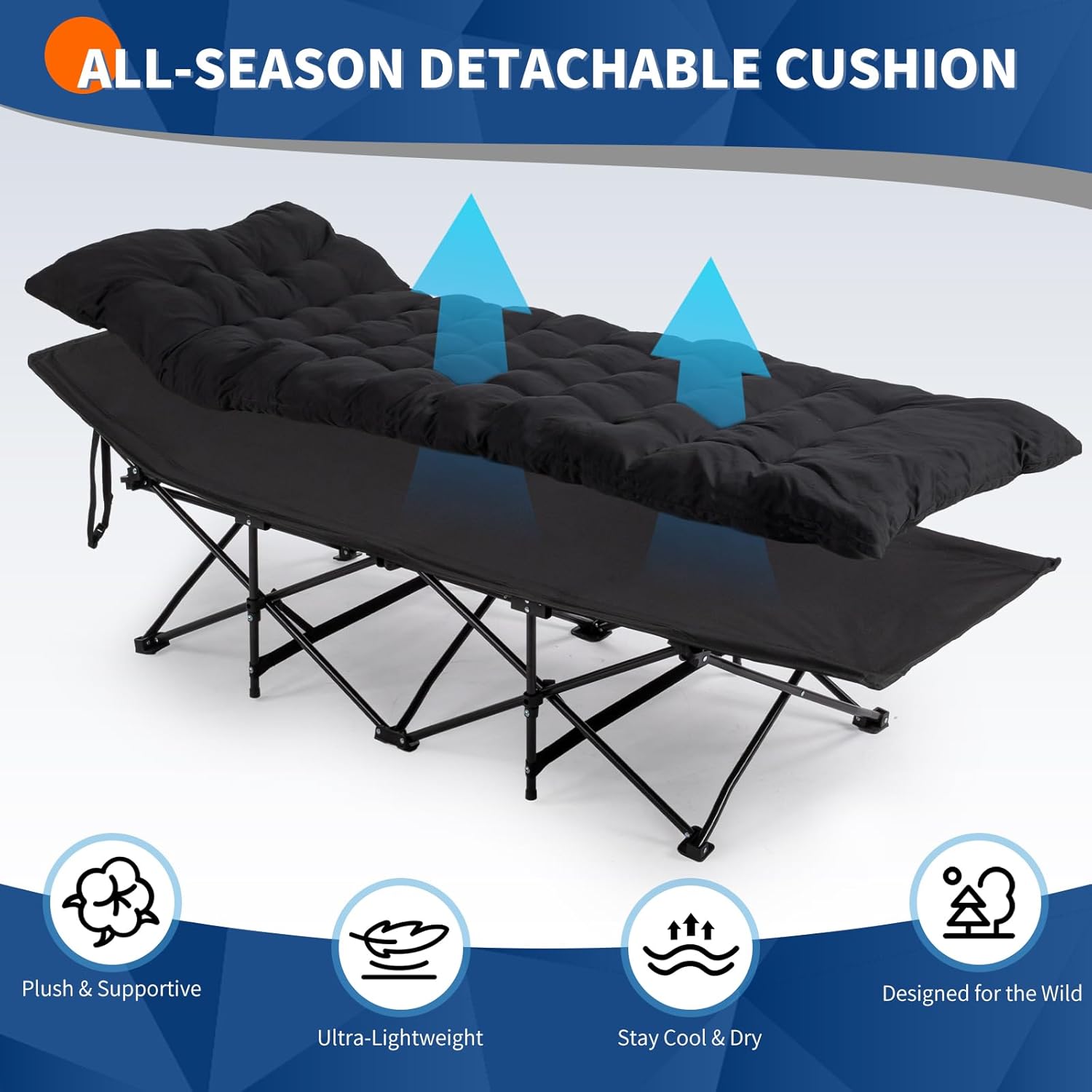 COD Heavy Duty camping bed Folding bed portable bed Foldable bed army ...