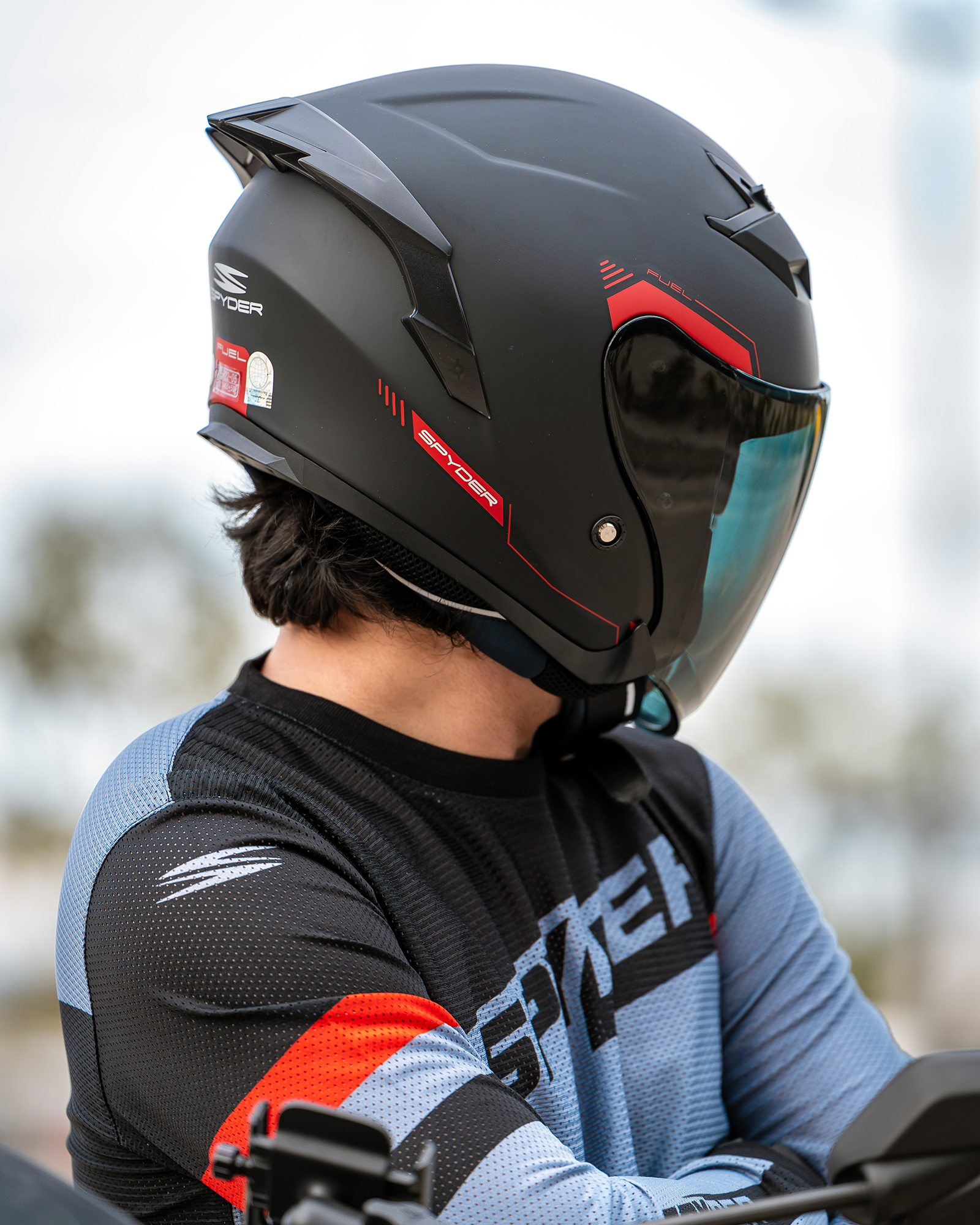 Spyder Fuel V2 Half Face Dual Visor Helmet for Motorcycle (Free Clear ...