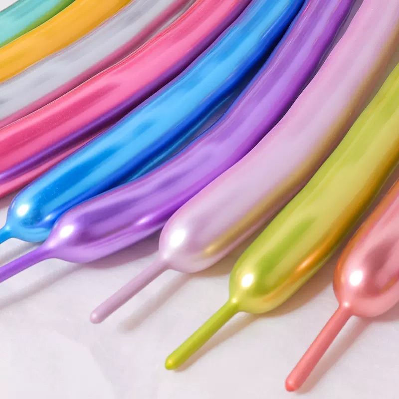 Metal Color Long Balloon Magic Long Balloon Twisted Balloon Size 260Q ...