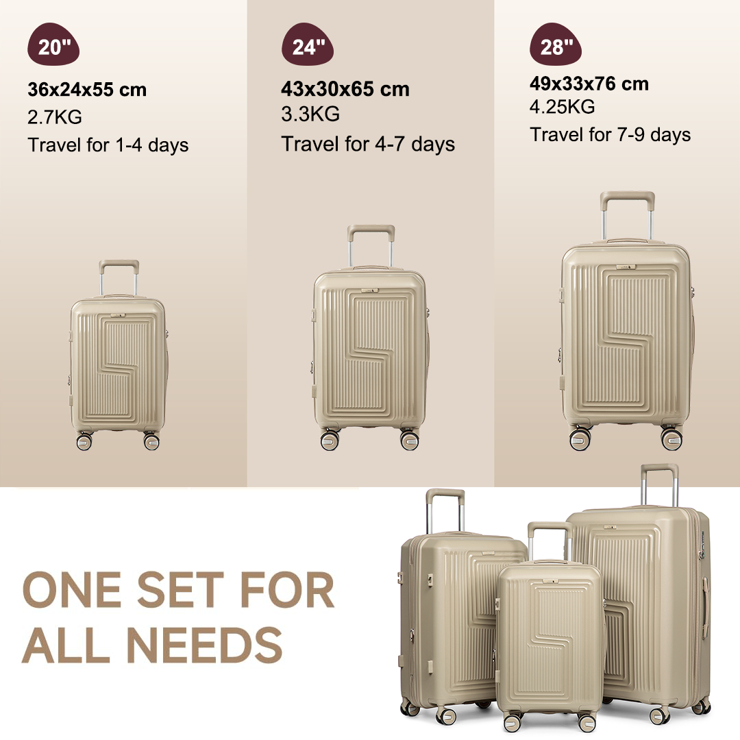 SEACHOICE Expandable 20In Cabin Suitcase Hard Shell PP Lightweight ...