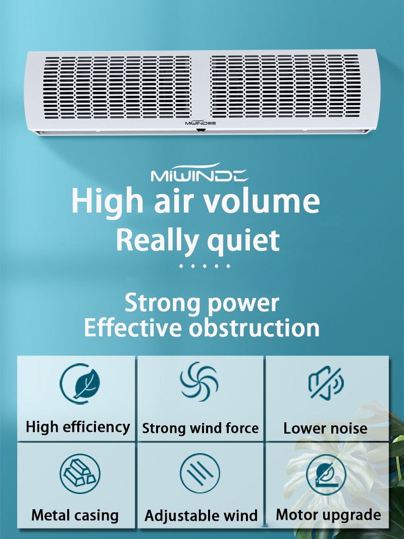 0.6/0.9/1.2M Commercial mute Air Curtain Door Fan Machine inverter ...