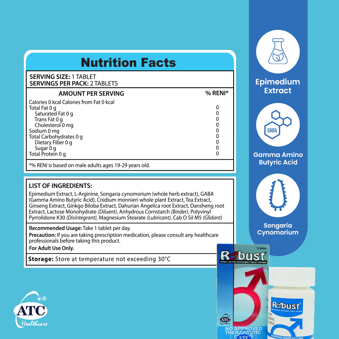 ATC Robust Tablet 12's Dietary Supplement for men | Shopee Philippines